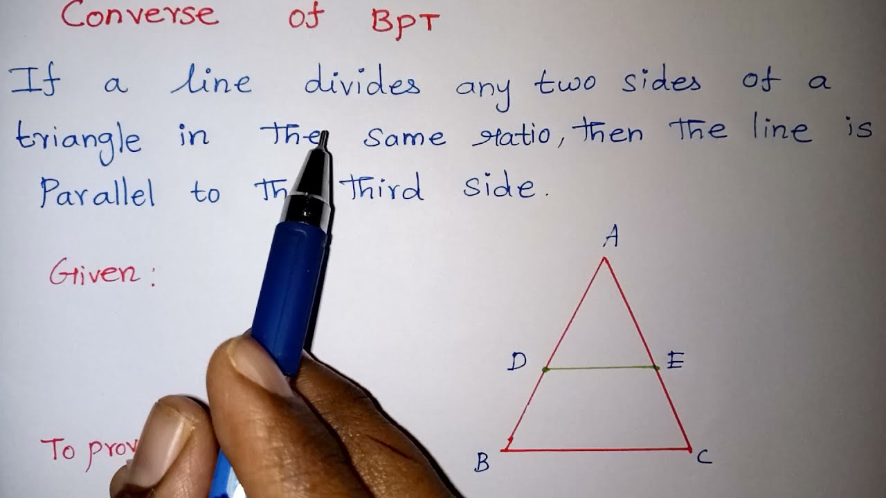 Converse of bpt theorem class 10 in Tamil - YouTube