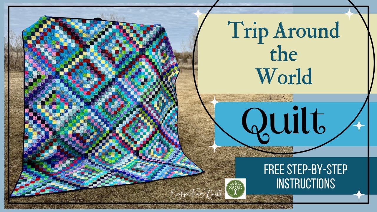 How to Make a Scrappy Trip Around the World Quilt, Easy Strip Piecing, Sew Your Stash, FREE ...