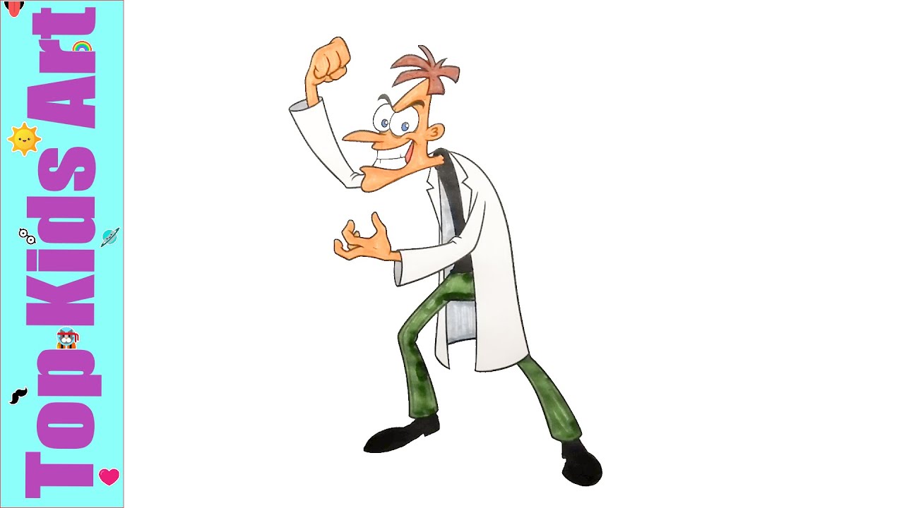Dr. Heinz Doofenshmirtz (Doof) drawing for kids | ♡Top Kids Art♡ - YouTube