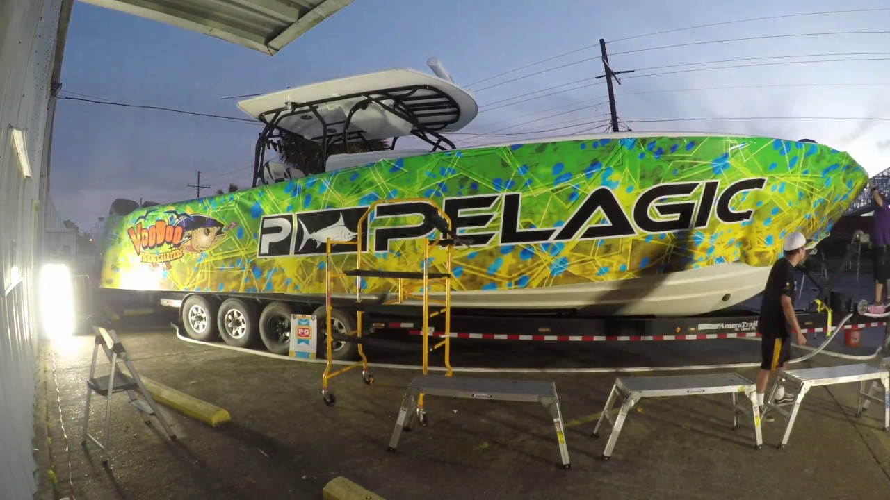 Voodoo Fishing Charters 42' Yellowfin Boat Wrap by PG NOLA - TIME LAPSE ...