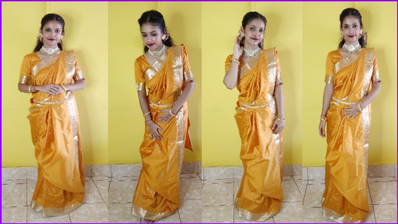 Bengali saree draping | How to wear Bengali saree | Atpoure saree drape ...