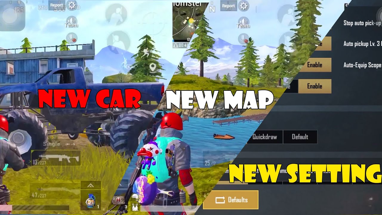 new update, map, car, settings |pubg mobile - YouTube