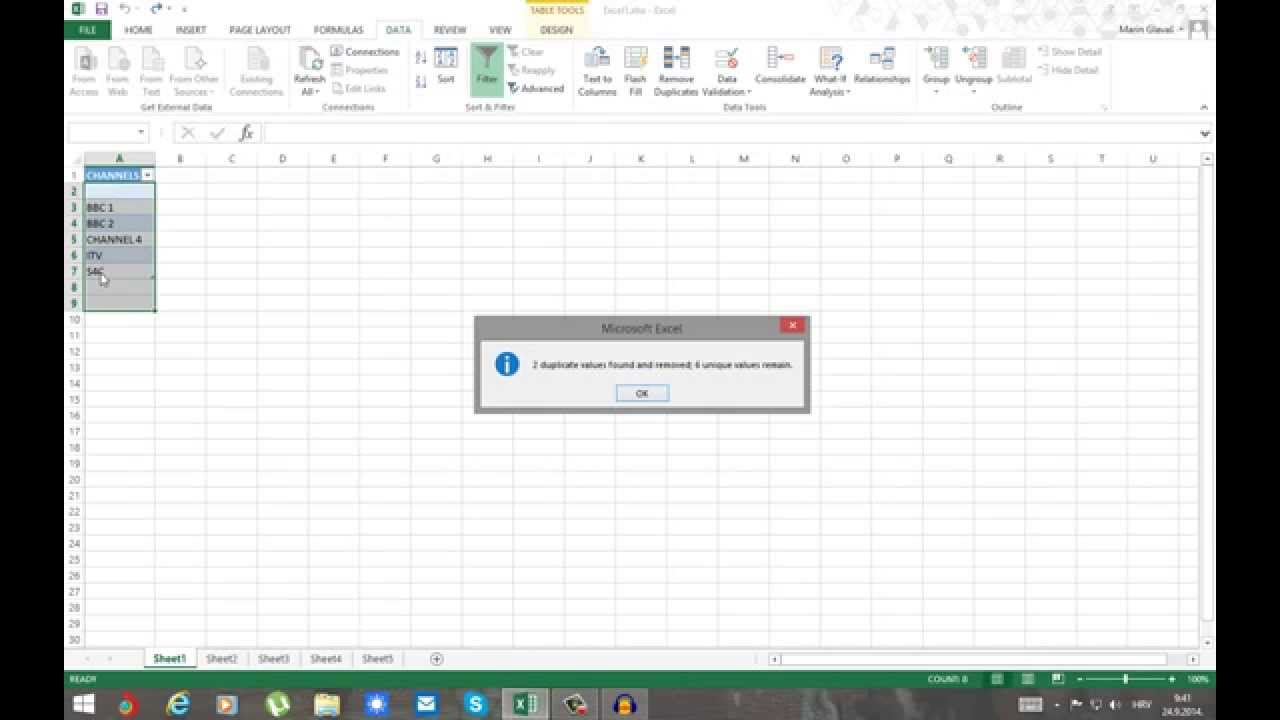 Using Microsoft Excel - Removing Duplicates - YouTube