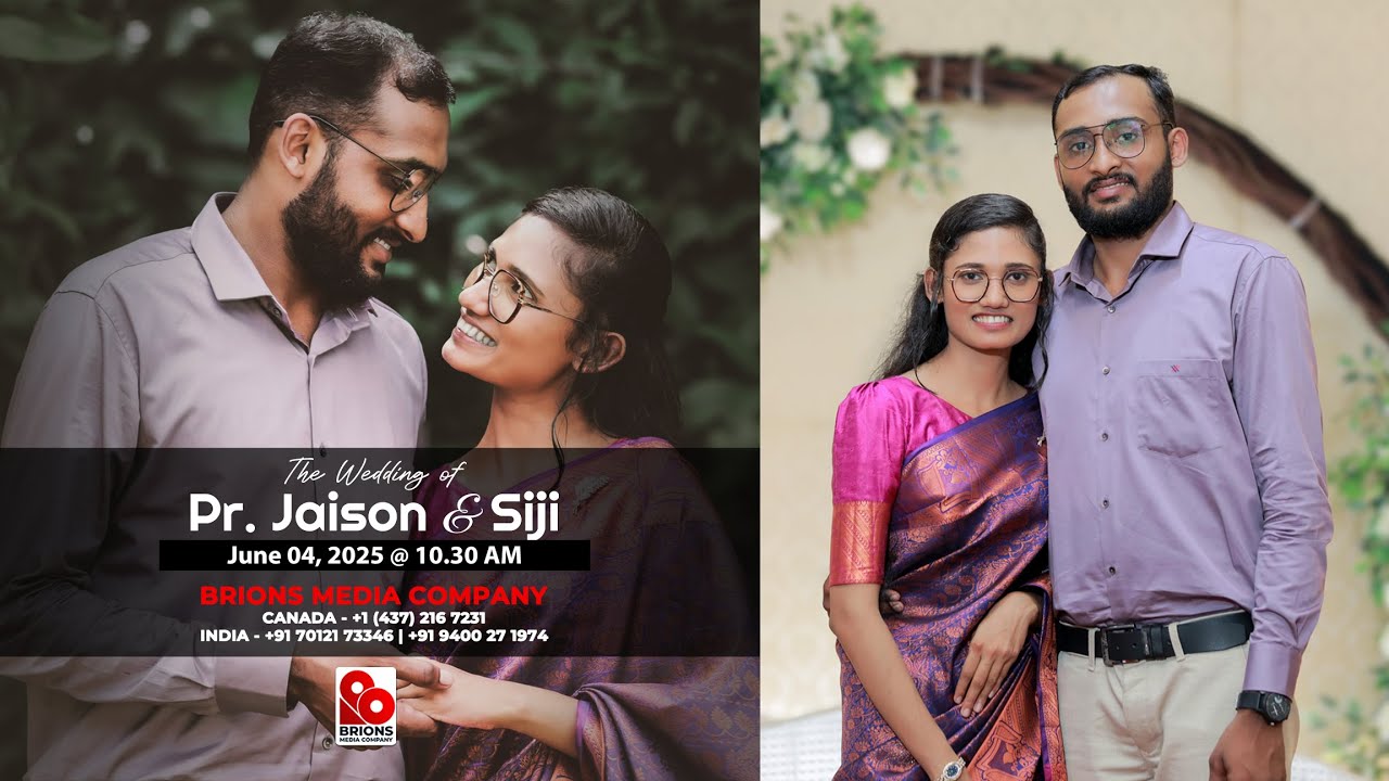Pr. Jaison + Siji | Wedding Day Live Telecast | 04.06.2025 | # ...
