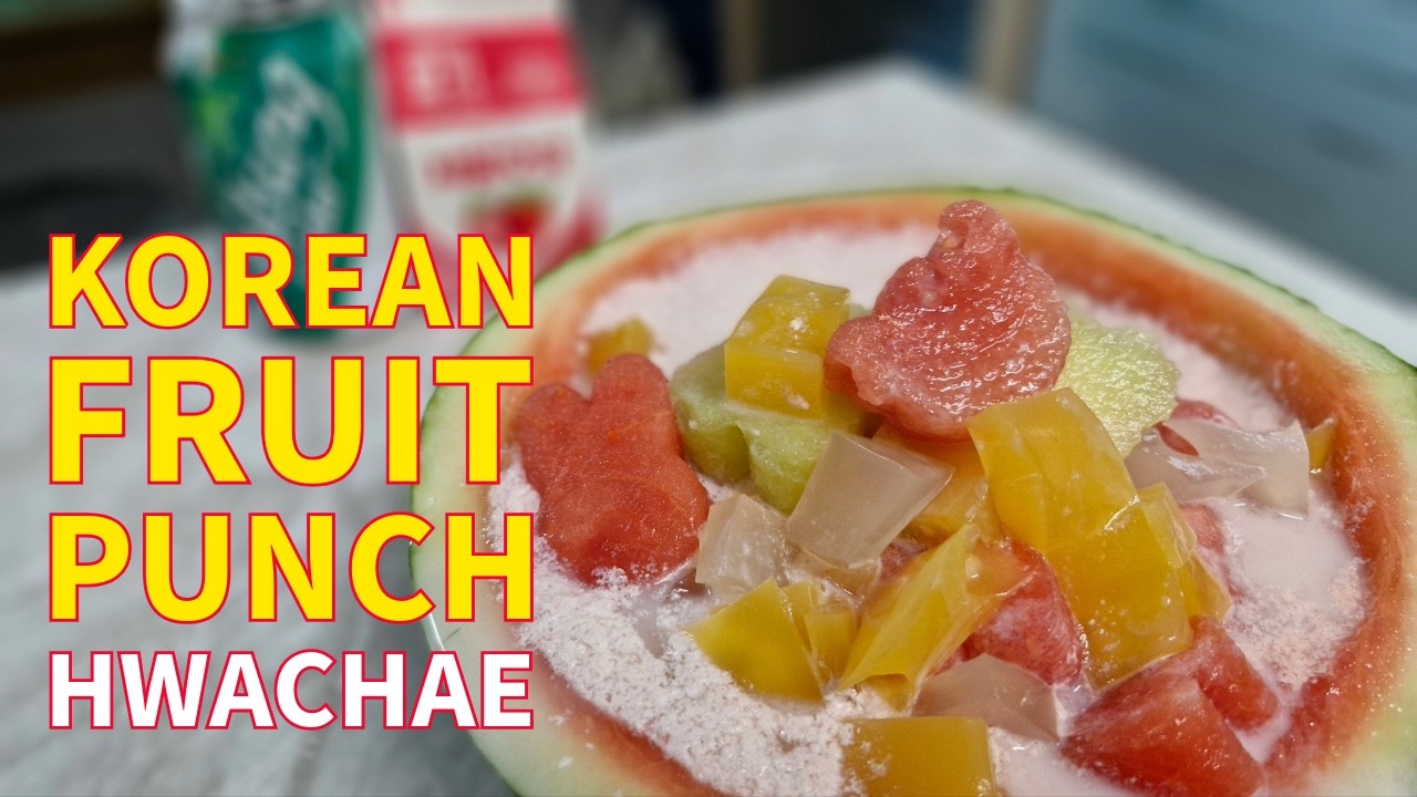 Hwachae | Korean Fruit Punch 외국인이 만든 화채 | Delicious summer watermelon ...