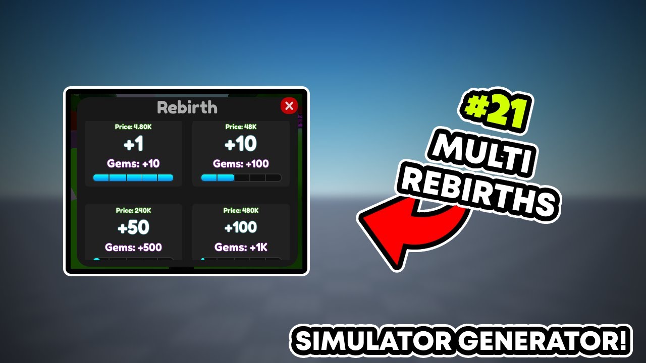 How to ADD Multiple Rebirths (SIMULATOR GENERATOR) - YouTube