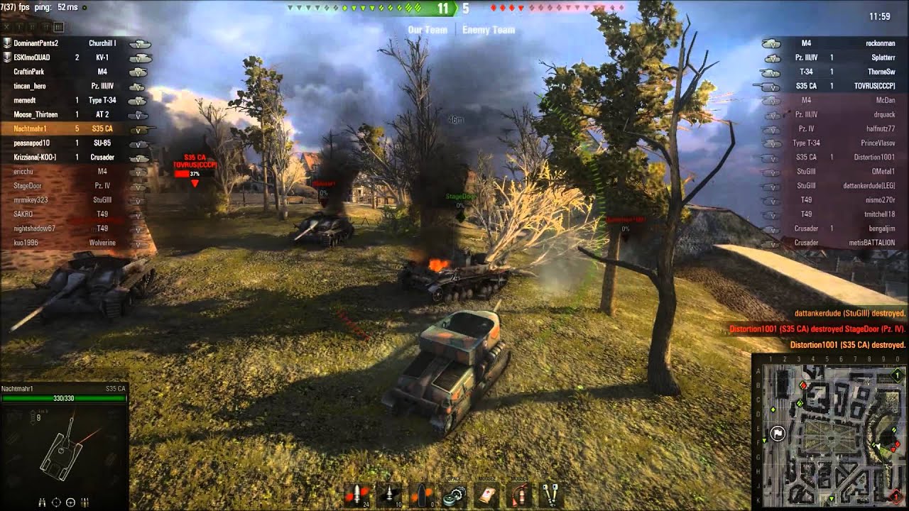S35-CA French Tier 5 Tank Destroyer - Battle for the Hill. - YouTube