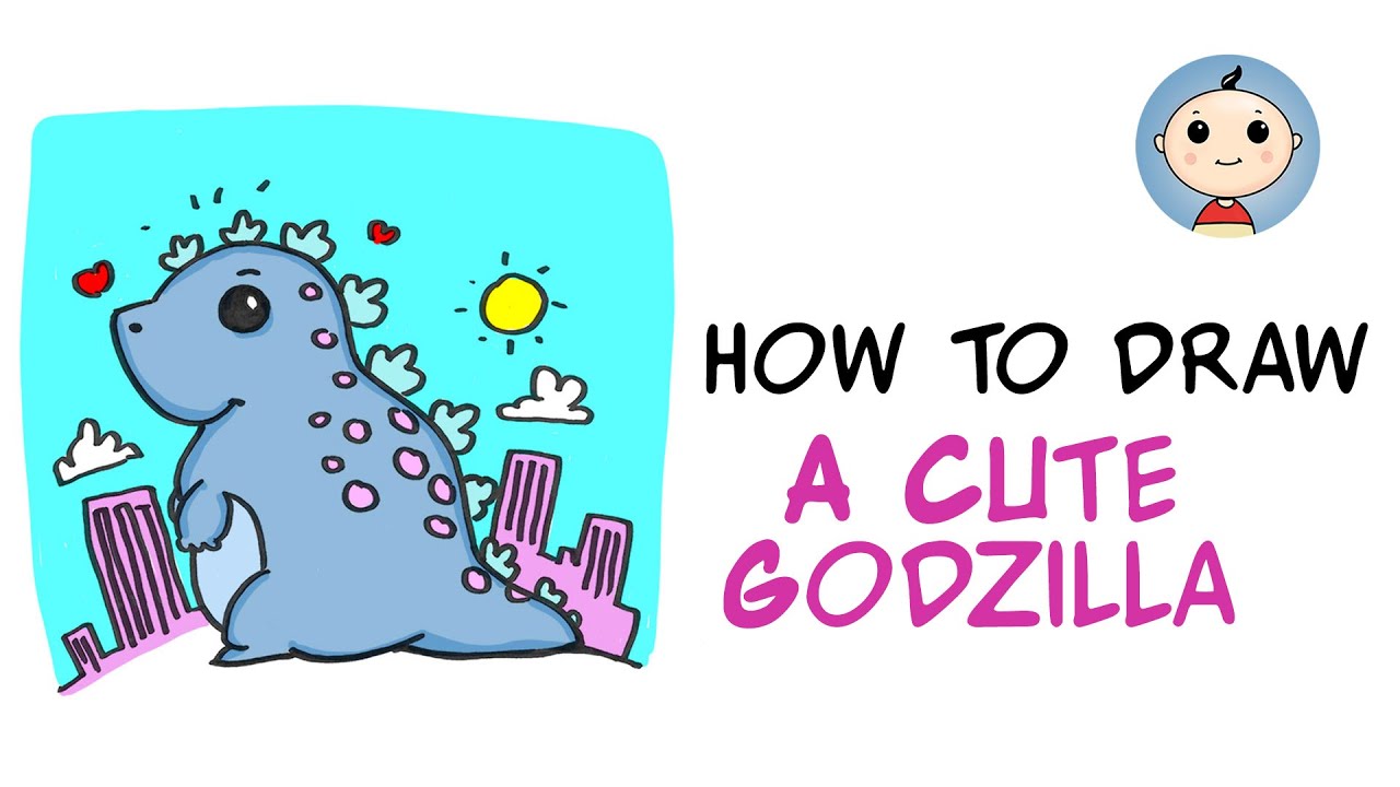 How to Draw a cute Godzilla in less than 5 minutes! - YouTube