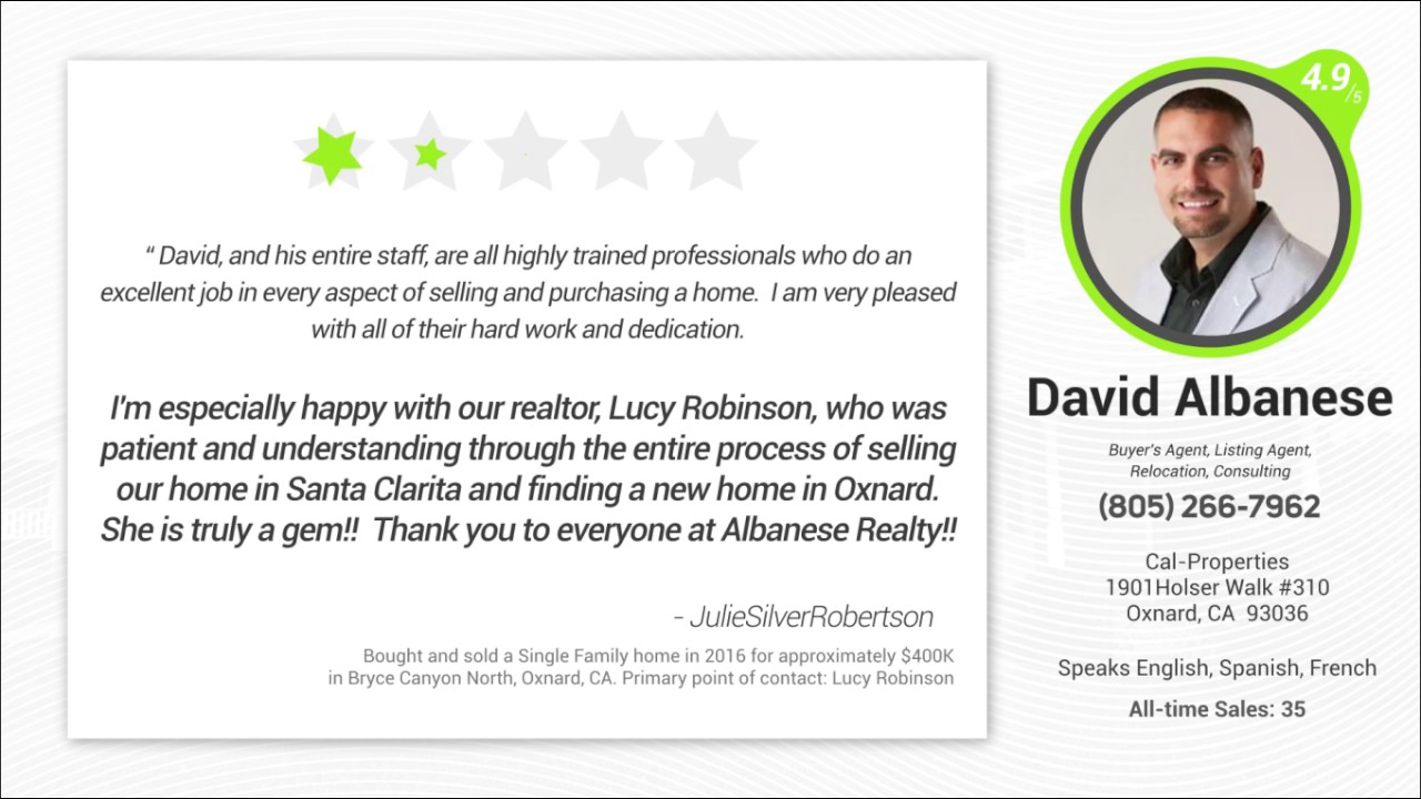 David Albanese - REVIEWS, Real Estate Agent reviews in Oxnard ...