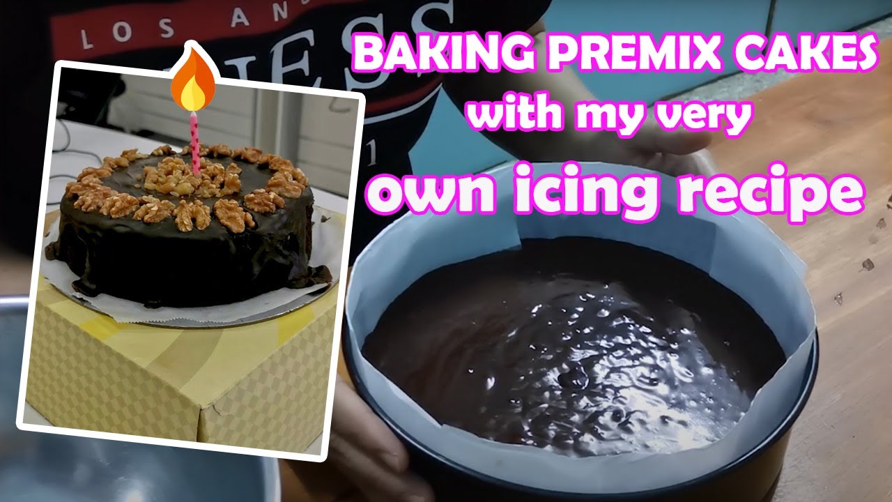 Baking premix cakes with my very own icing recipe - YouTube