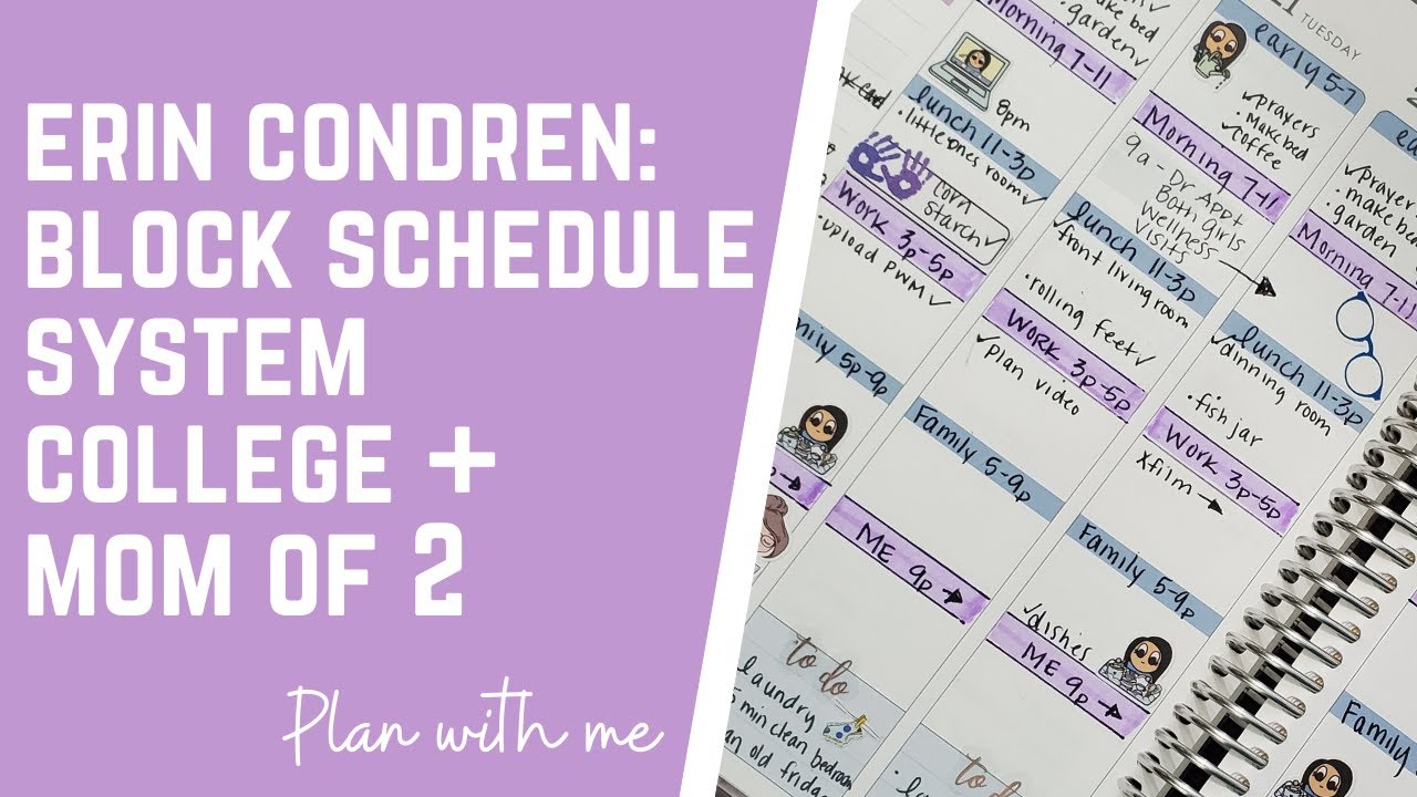 Plan with me | How to use the BLOCK SCHEDULE SYSTEM for a stay at home ...