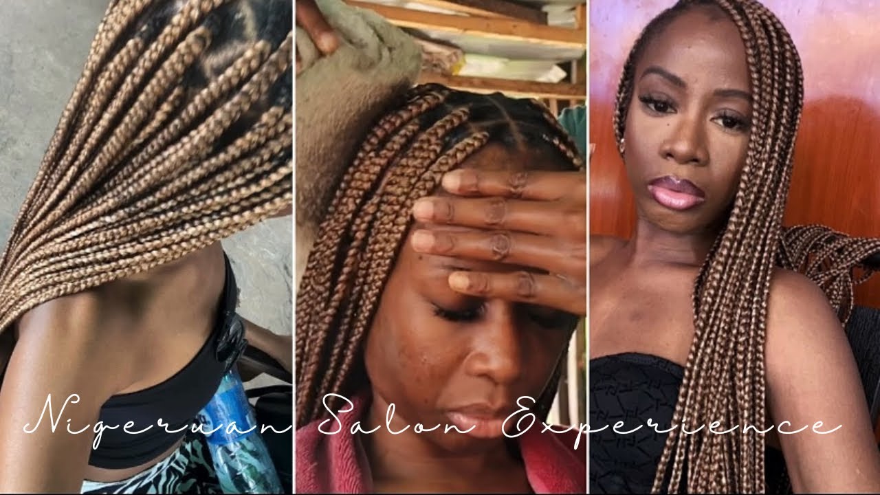 DOING MY BRAIDS & FEET IN ONITSHA | NIGERIAN HAIR SALON EXPERIENCE ...