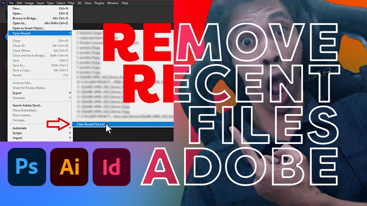 Clear Recent Files Adobe Illustrator Indesign Photoshop #flaminkgosh ...