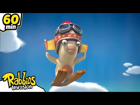 ¡Peligro, los Conejos van a esquiar! | Rabbids La Invasión| Nueva Compilación 1H | Dibujos animados