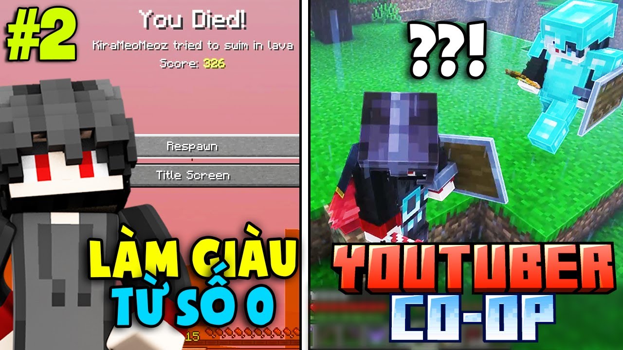 Từ Người Bơi Lava Trở Thành Người Giàu Full Giáp Netherite !! | KiraMC ...