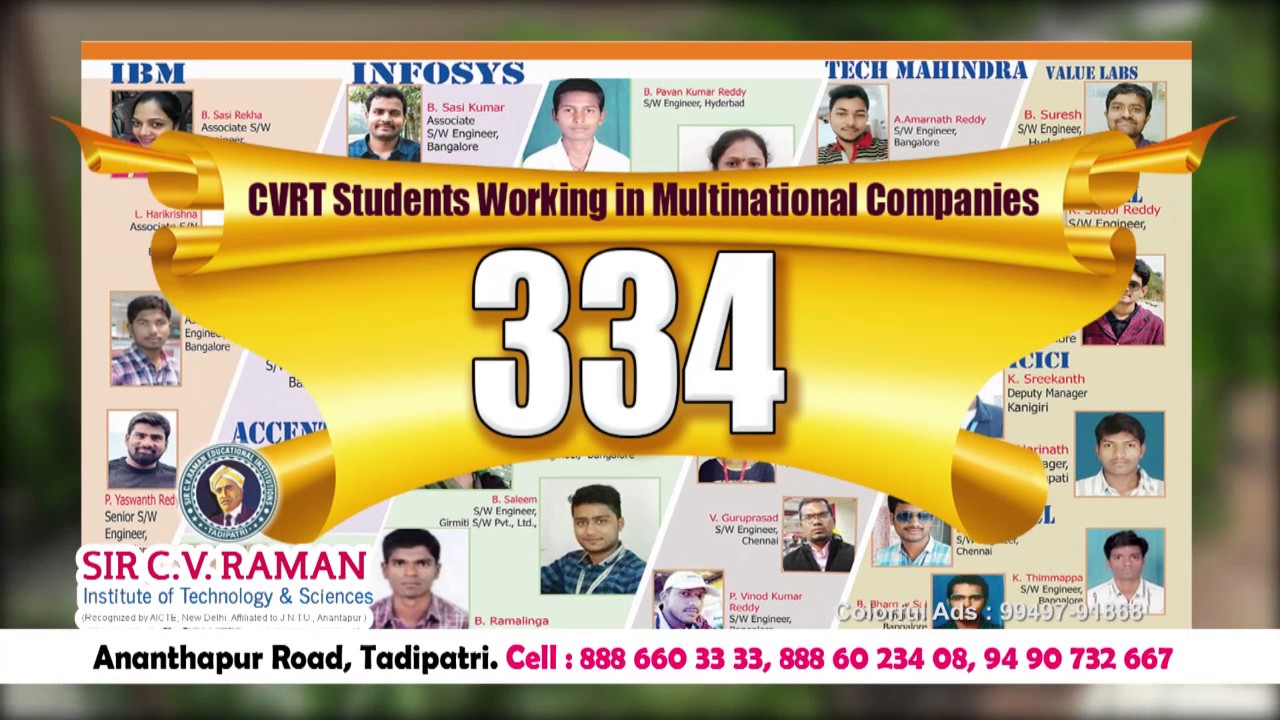 CV RAMAN Tech Tadipatri Ad | Colorful Ads Proddatur - YouTube