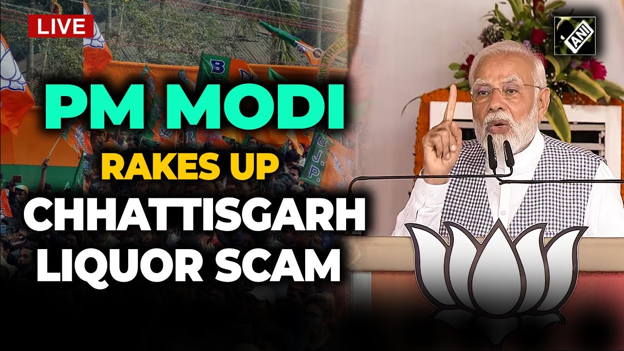PM Modi rakes up Chhattisgarh liquor scam during public rally in Raipur ...