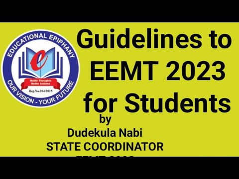 Guidelines to EEMT 2023 for students by DUDEKULA NABI , STATE ...