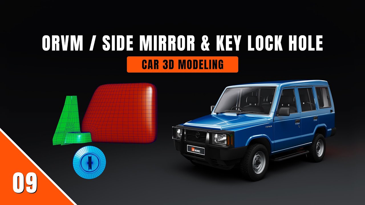 9️⃣ Part 9: 🔑 Model Car Key Lock & Side Mirrors in Maya – Car 3d ...