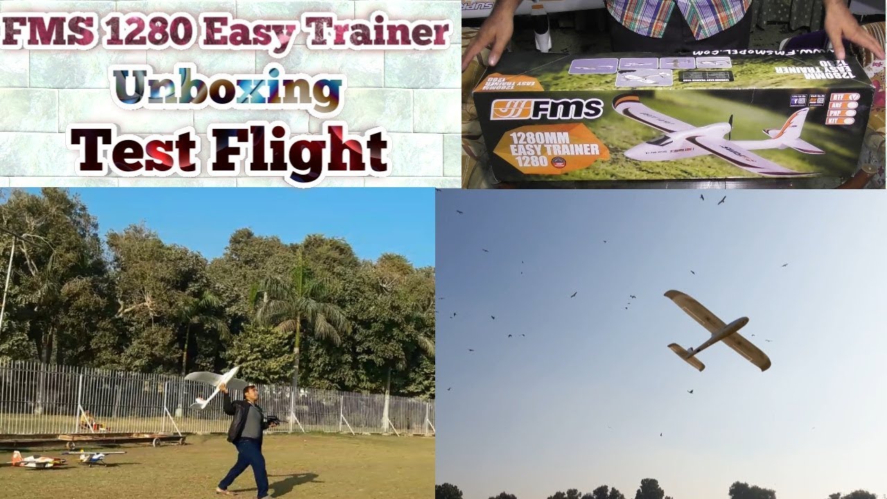 FMS 1280 Easy Trainer Unboxing & Test Flight - YouTube