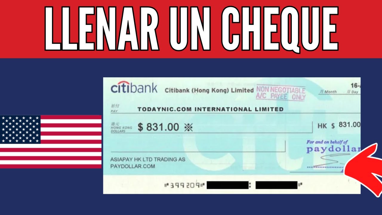 Cómo Llenar un Cheque en Estados Unidos (Guía Paso a Paso) - YouTube