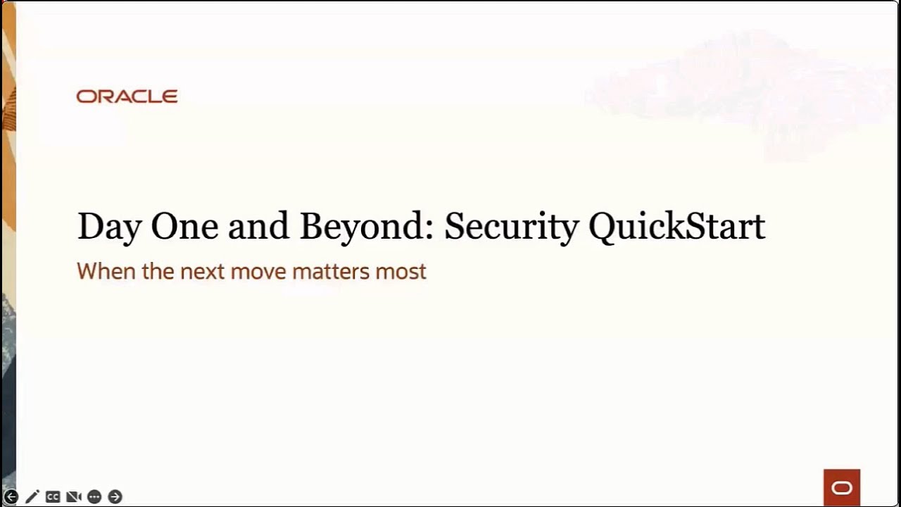 Day One and Beyond - Oracle Cloud Security Quickstart - YouTube