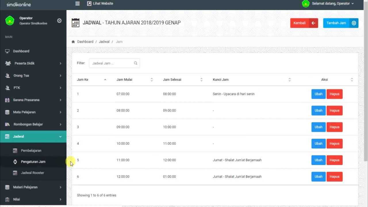 Tutorial Simdik Online - Sistem Informasi Akademik - Jadwal - YouTube