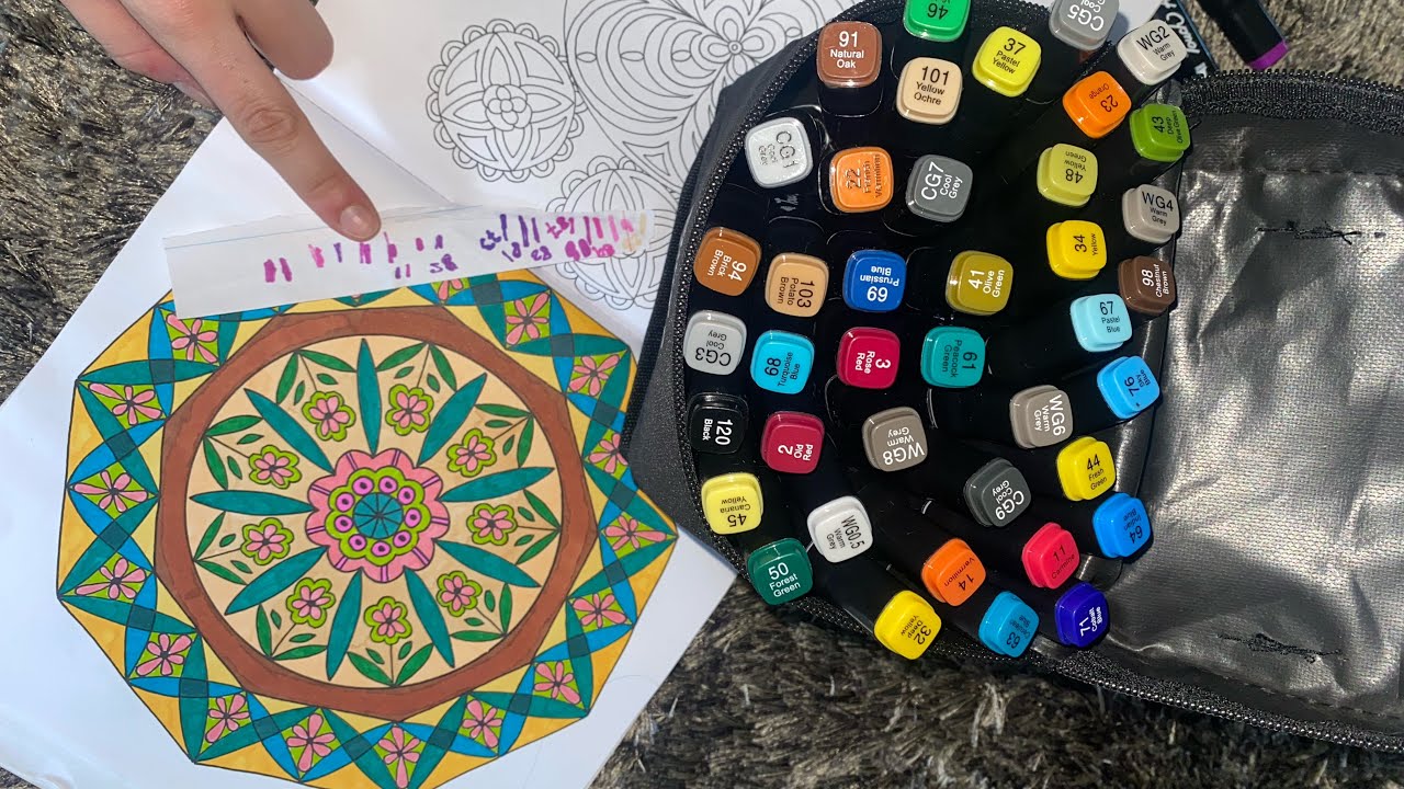 My FIRST ASMR Video 🐈 | Finishing my Mandala 🖌️ (Playing with Markers ...