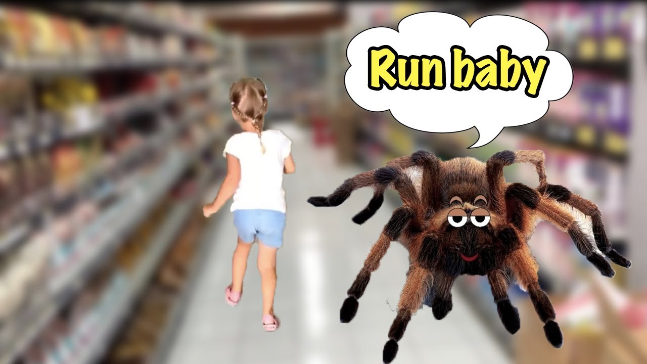 BIG SPIDER in the supermarket. Nicole went shopping - YouTube