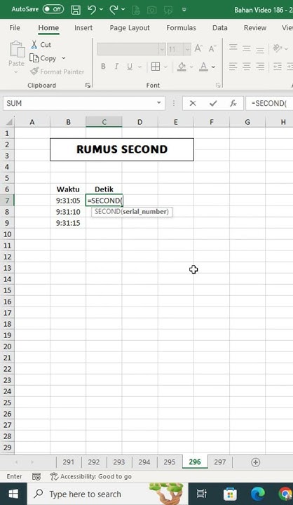 Dasar Excel Rumus Second Belajarexcel Excelindonesia Exceltips Jagoexcel Exceltricks Excel