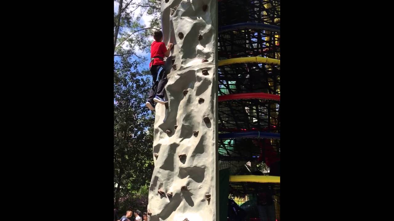 Climbing rock wall at Zoo Atlanta - YouTube