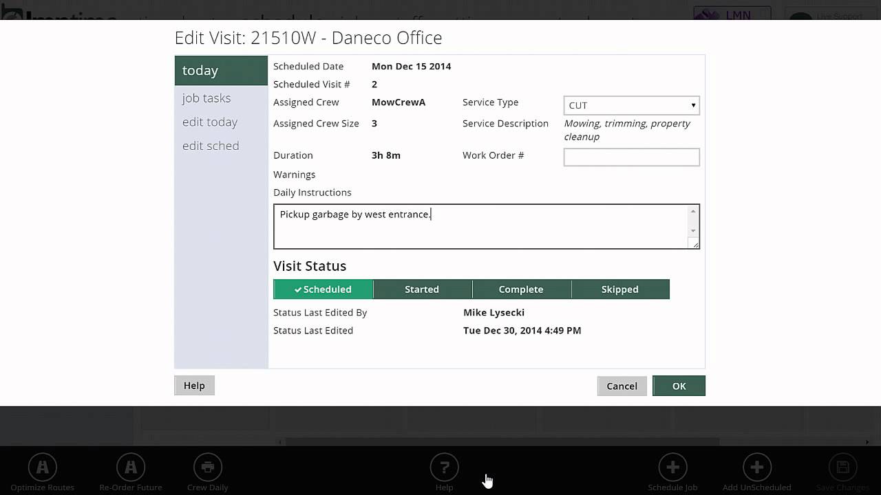 Landscape Scheduling Software - LMN - Editing Visits - YouTube