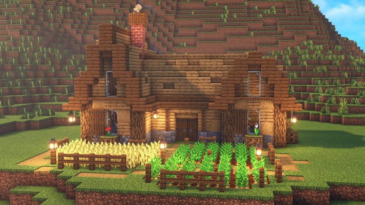 Minecraft: How To Build A Survival Farm House (Tutorial) - YouTube