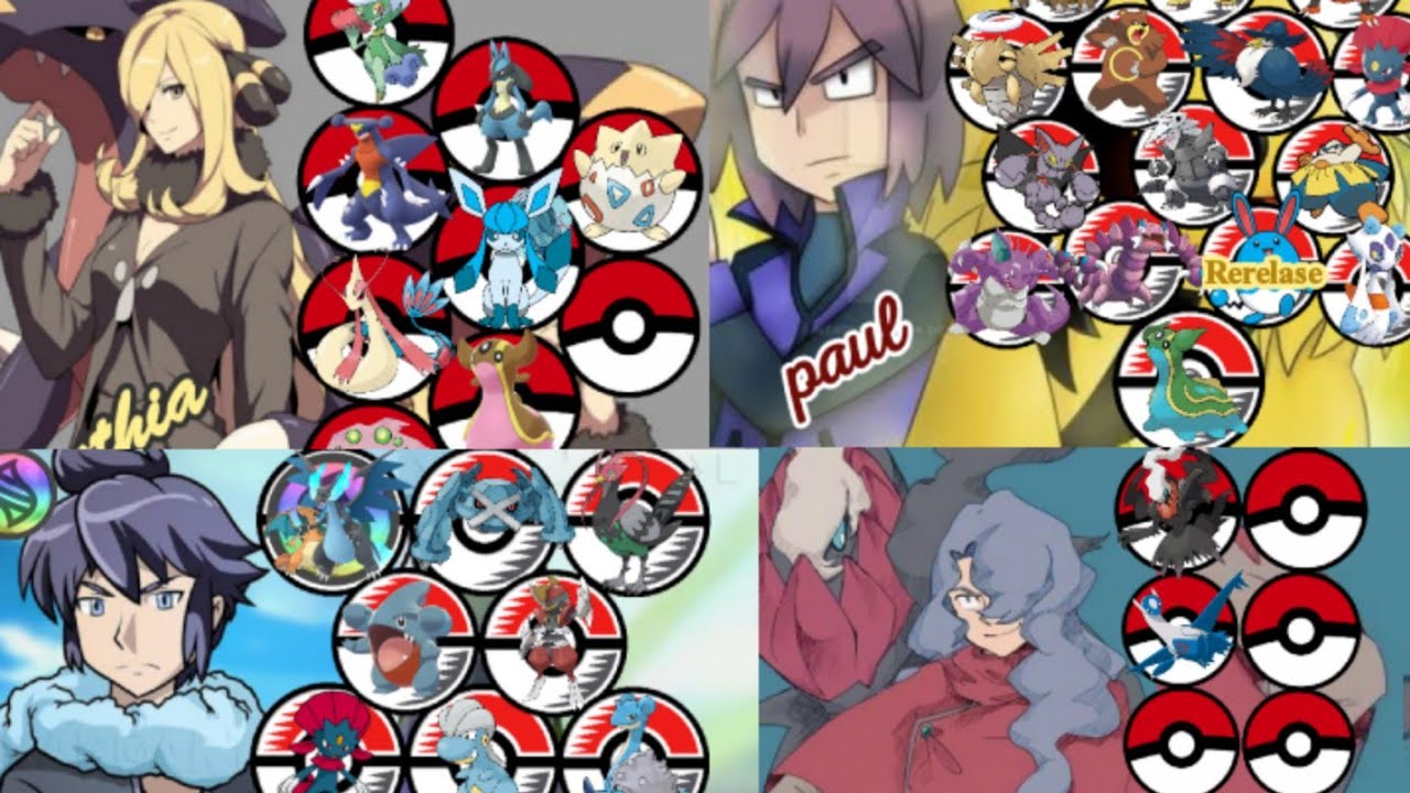 Cynthia,Paul,Alain,Tobias Pokemon Team || New Update || Pokemon New ...