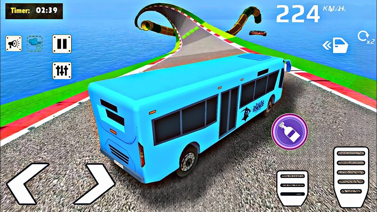 Impossible Bus Simulator Ramp Stunt Challenging Racing Gameplay - YouTube