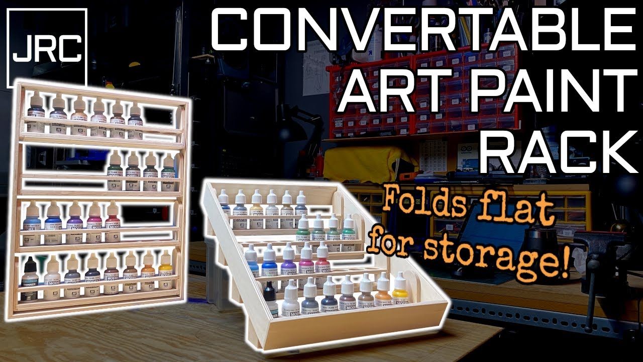 DIY Convertible Artist's Paint Rack - folds flat for storage! - YouTube