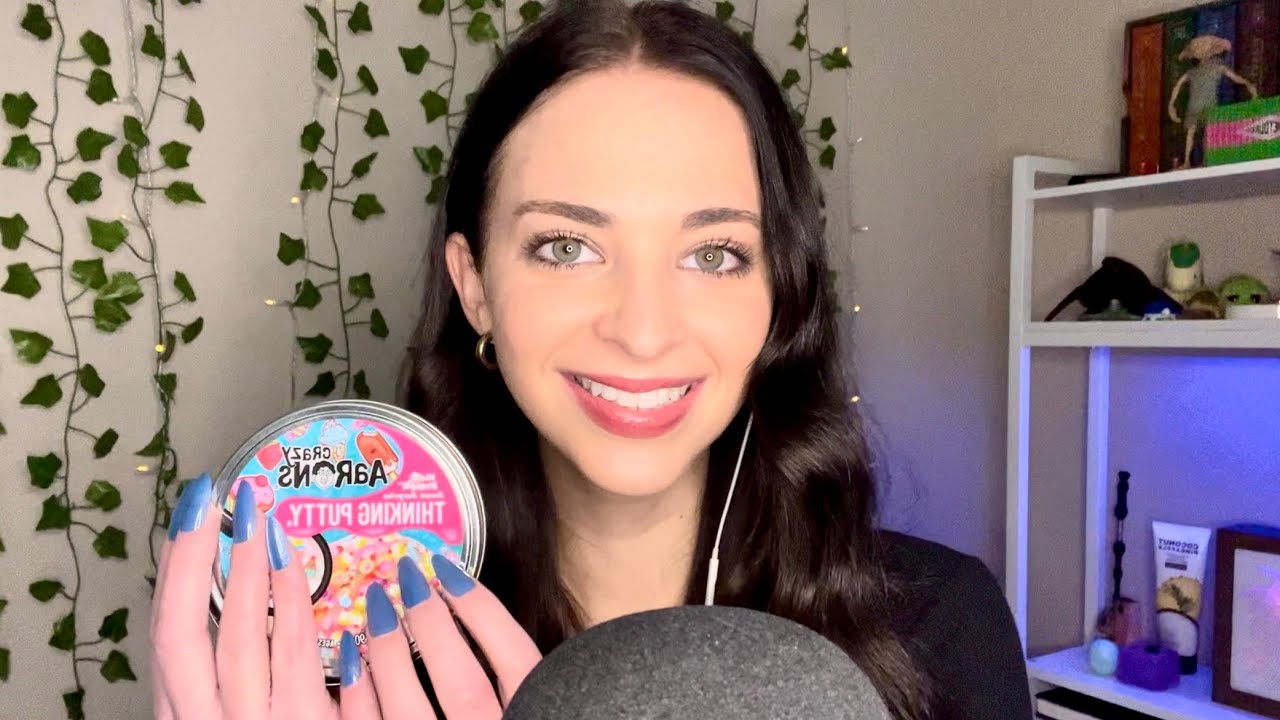 ASMR| Trying Out Crazy Aaron’s Thinking Putty with a Whisper/Ramble💙 ...