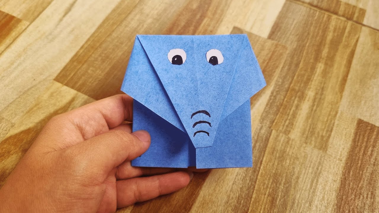 Origami Elephant Face Easy Step by Step - YouTube