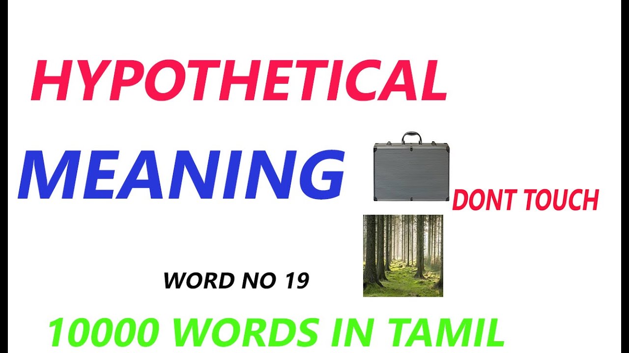 Hypothetical Meaning Hypothetical Meaning In Tamil With Example Word