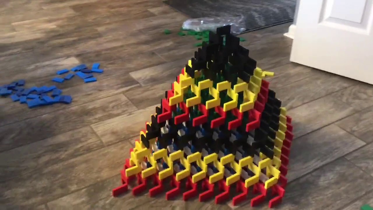 Giant 10x10 Domino Pyramid - YouTube