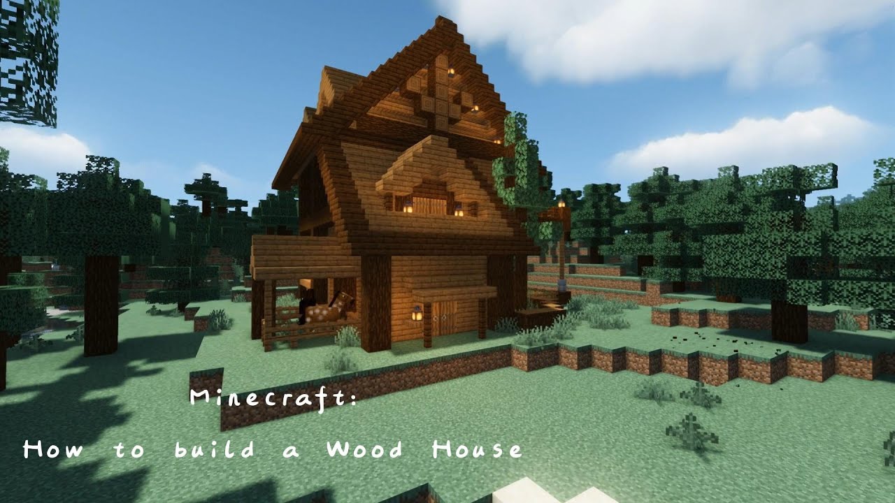 Minecraft:How to build a Wooden house - YouTube