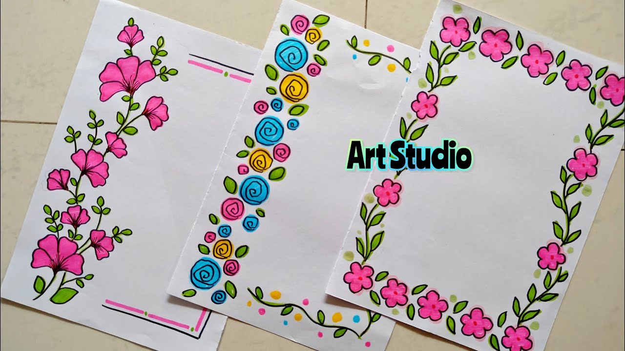 3 Quick & Easy Border Designs/Project Work Designs/Assignment Front ...