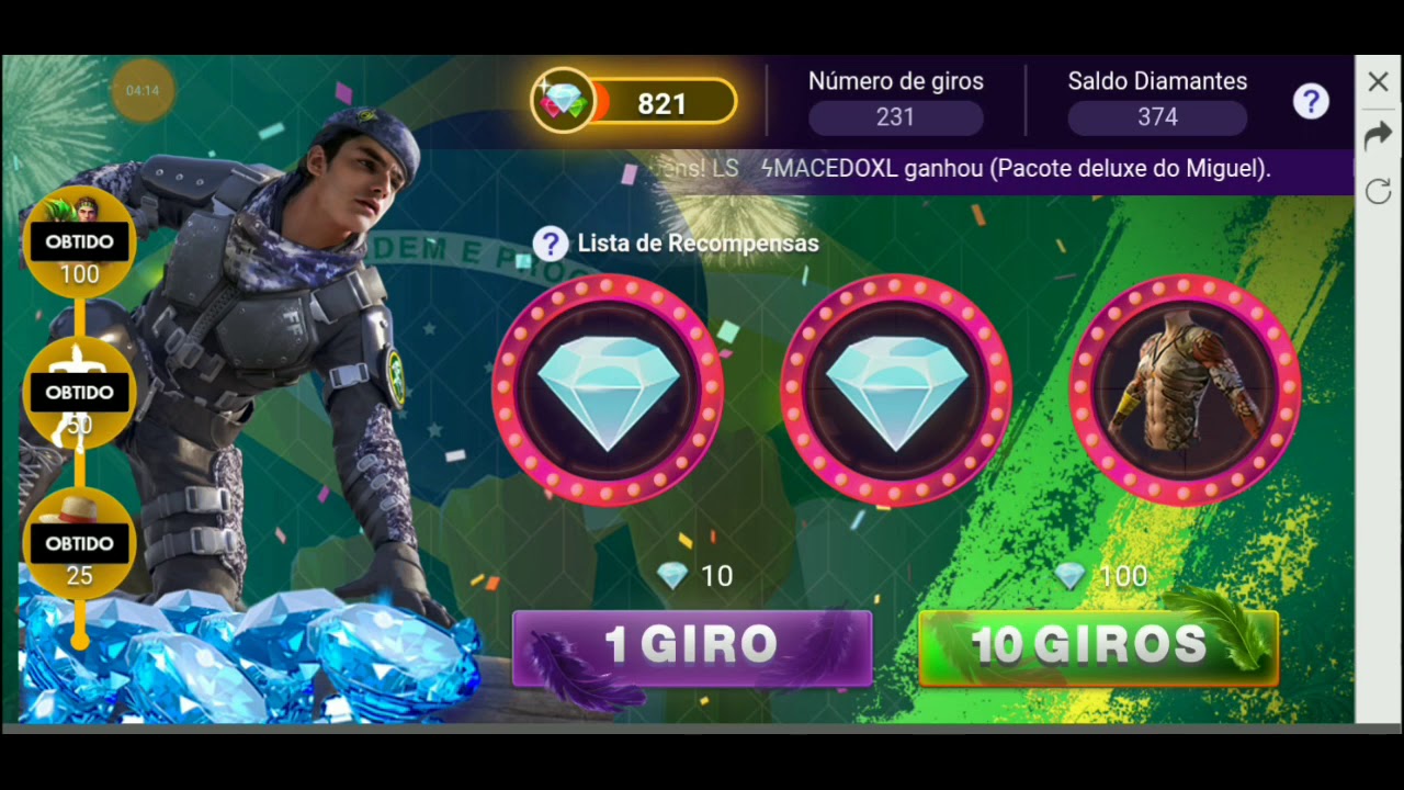 FREE FIRE ROLETA DE DIMA SO ITEM RARO TOP DMS - YouTube