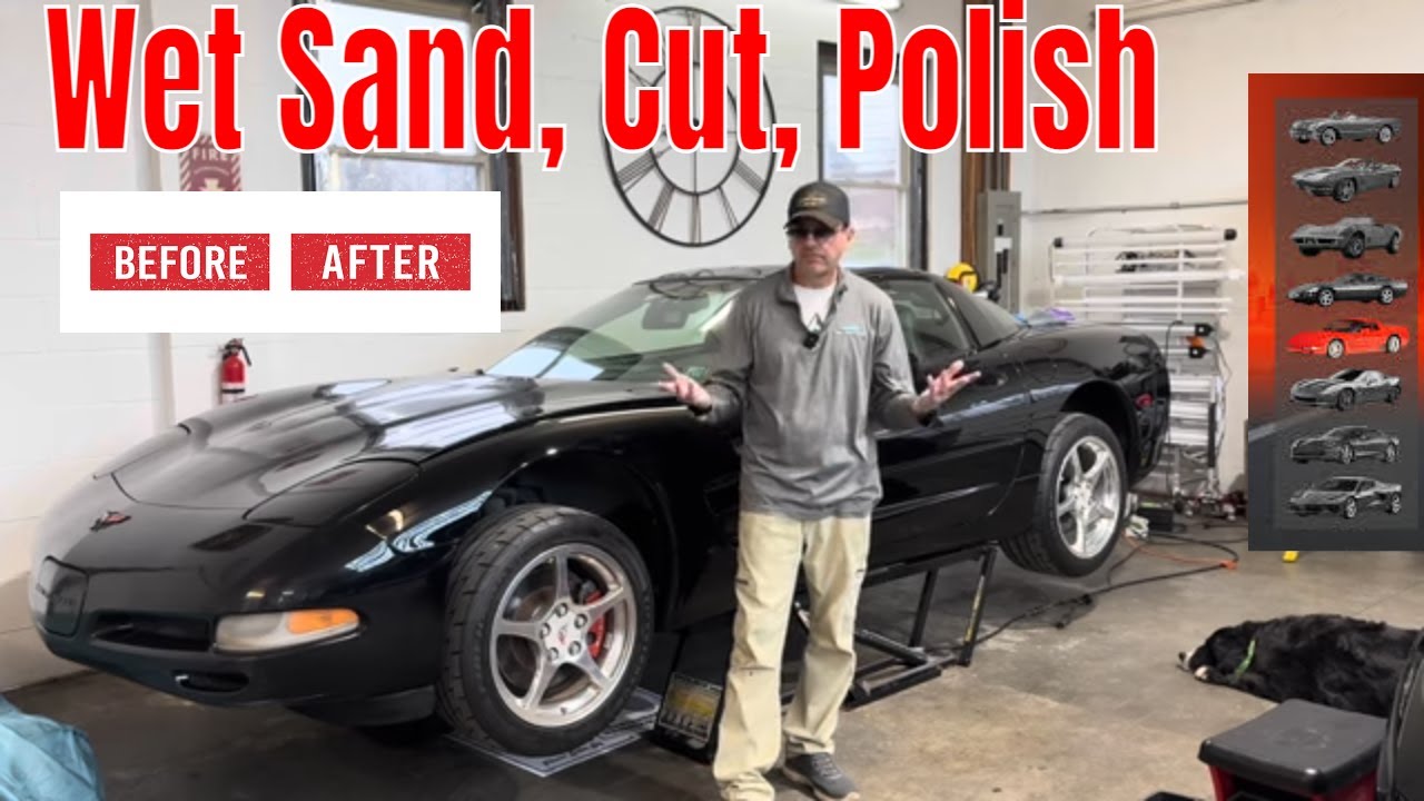 Wet Sand, Cut, And Polish Trashed Black Paint On C5 Corvette! - YouTube