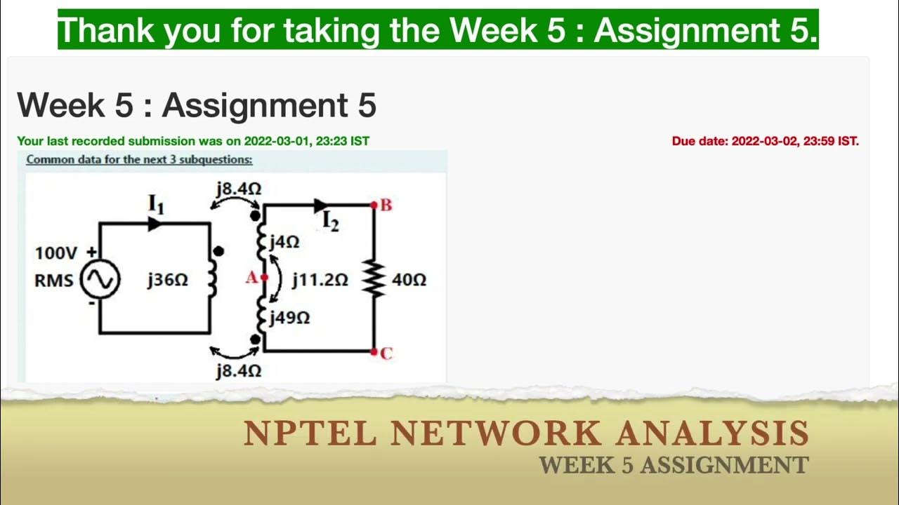 NPTEL Network Analysis Week 5 Assignment Solution 2022 #swayam #nptel # ...