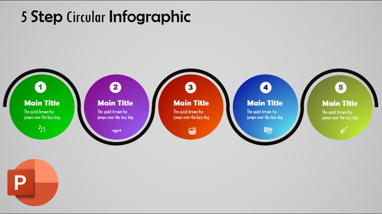 2.Create 5 Step Circular Infographic/Powerpoint Infographics/Graphic ...