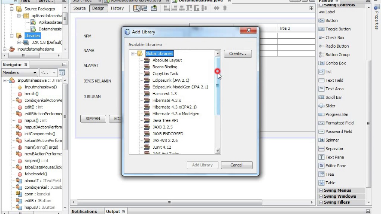 Tutorial Membuat Aplikasi Form Data Mahasiswa Dengan Netbeans Mysql 8275