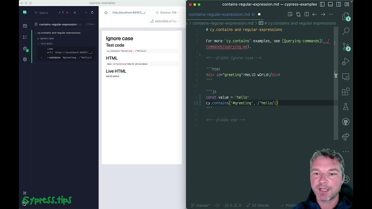 cy.contains And Regular Expressions Examples - YouTube