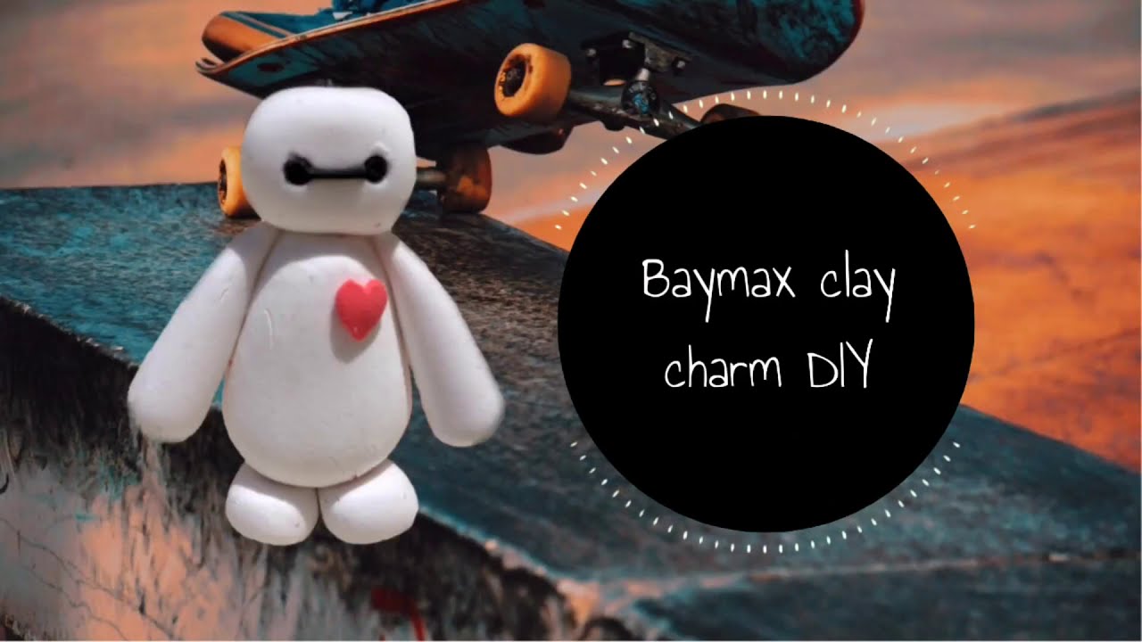 How to make baymax clay charm?- DIY BAYMAX AIRDRY CLAY CHARM - YouTube