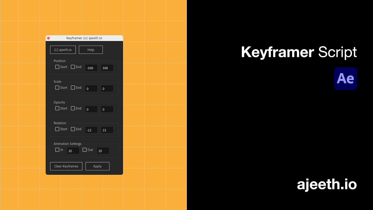 keyframer Script for After Effects by ajeeth.io - YouTube